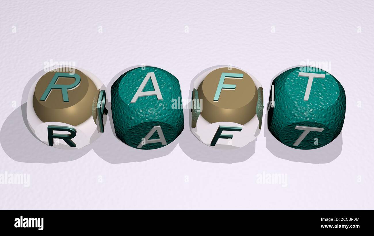 raft combined by dice letters and color crossing for the related ...