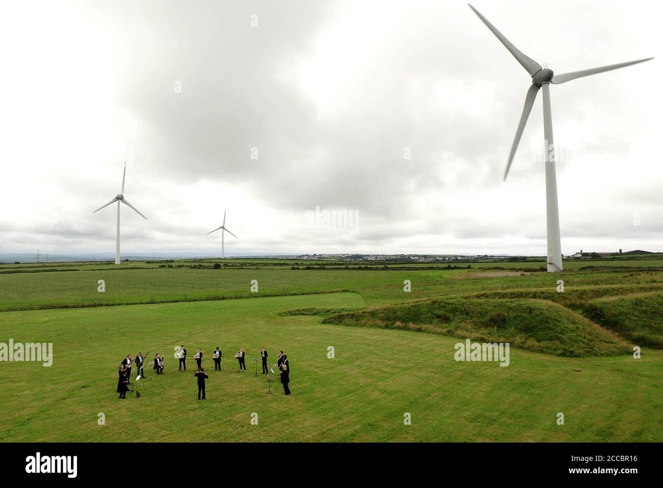 EDITORIAL USE ONLY Aerial views of the Orchestra for the Earth ...