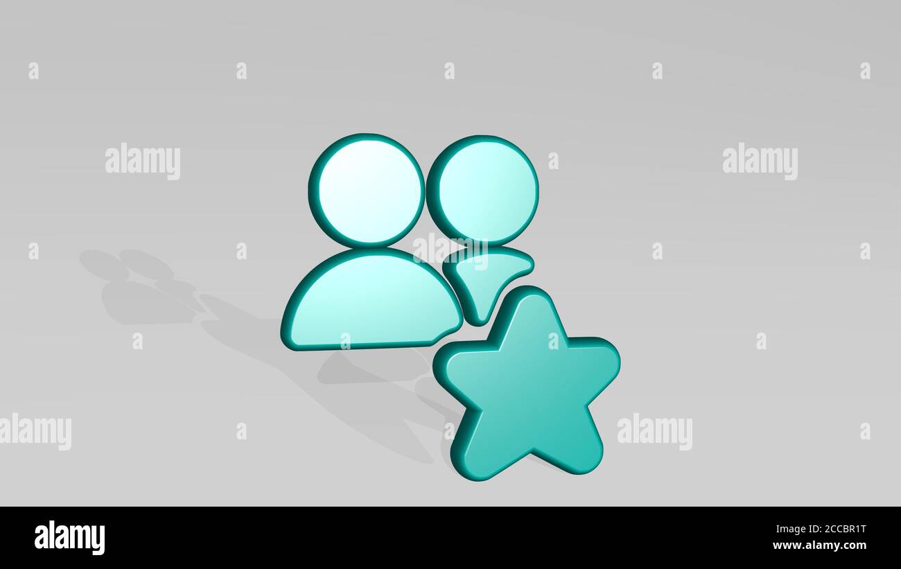 MULTIPLE ACTIONS STAR 3D icon casting shadow, 3D illustration Stock ...