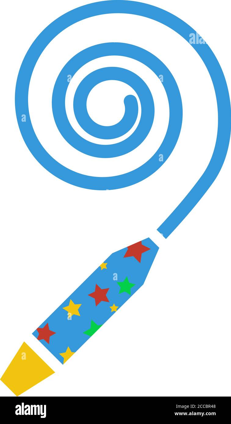 Party Whistle Icon. Flat Color Design. Vector Illustration Stock Vector ...
