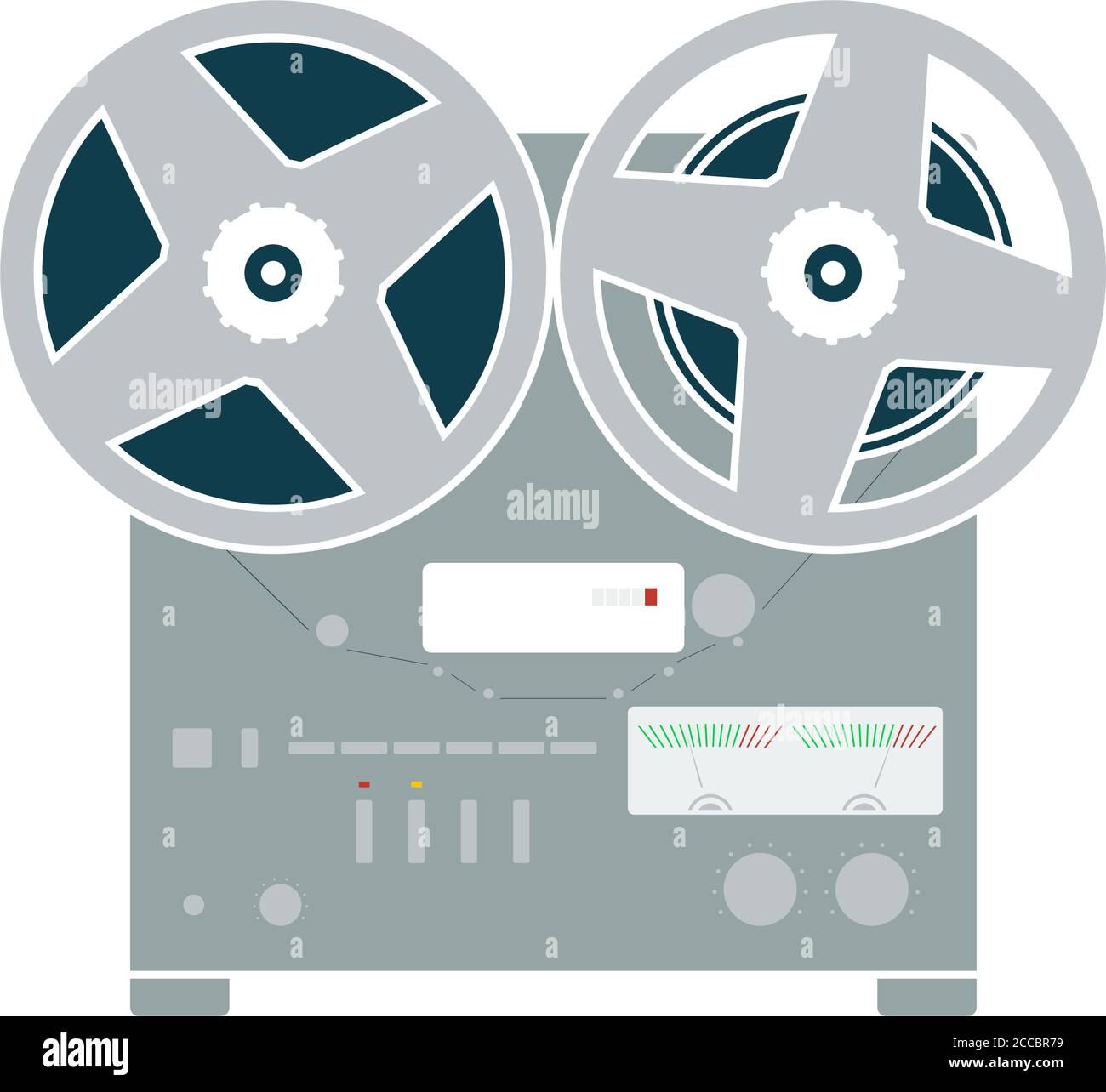 Reel Tape Recorder Icon. Flat Color Design. Vector Illustration Stock ...
