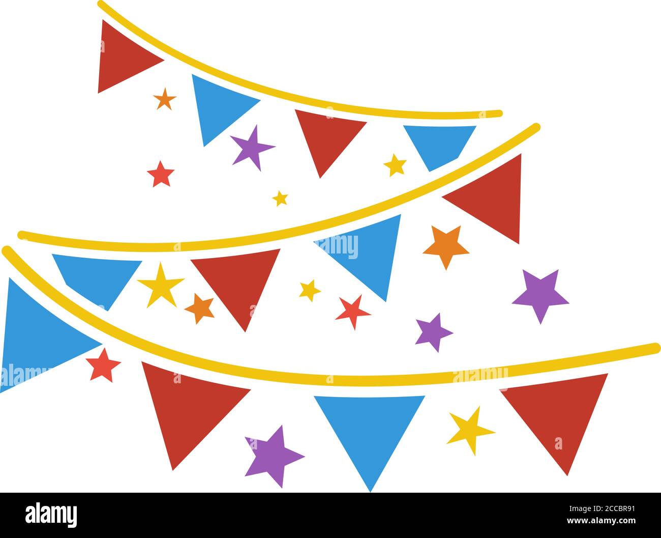 Party Garland Icon. Flat Color Design. Vector Illustration Stock Vector ...