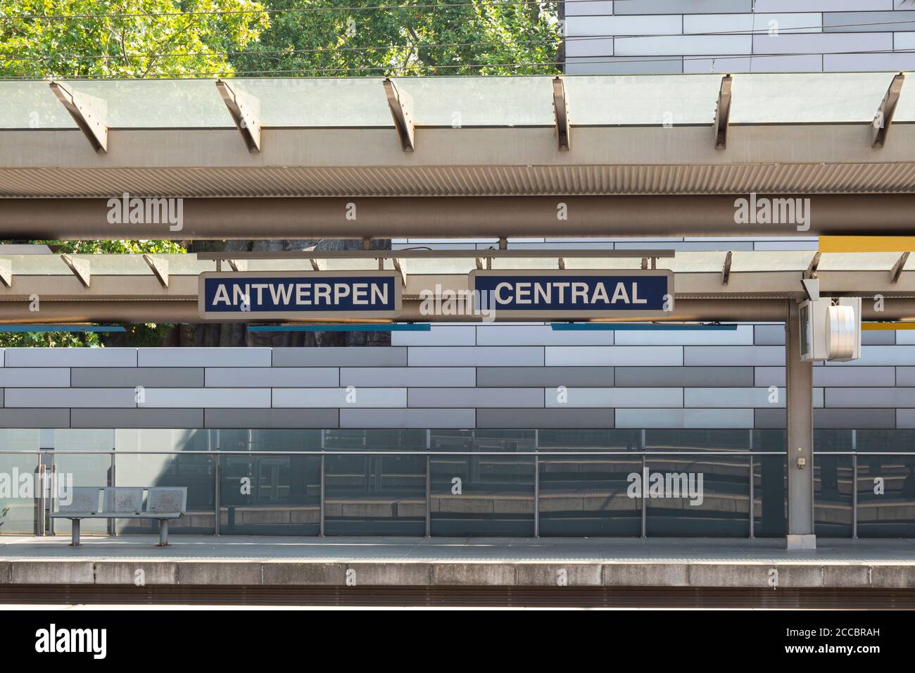 Signs that show that you arrived by train at Antwerp Central Station in ...