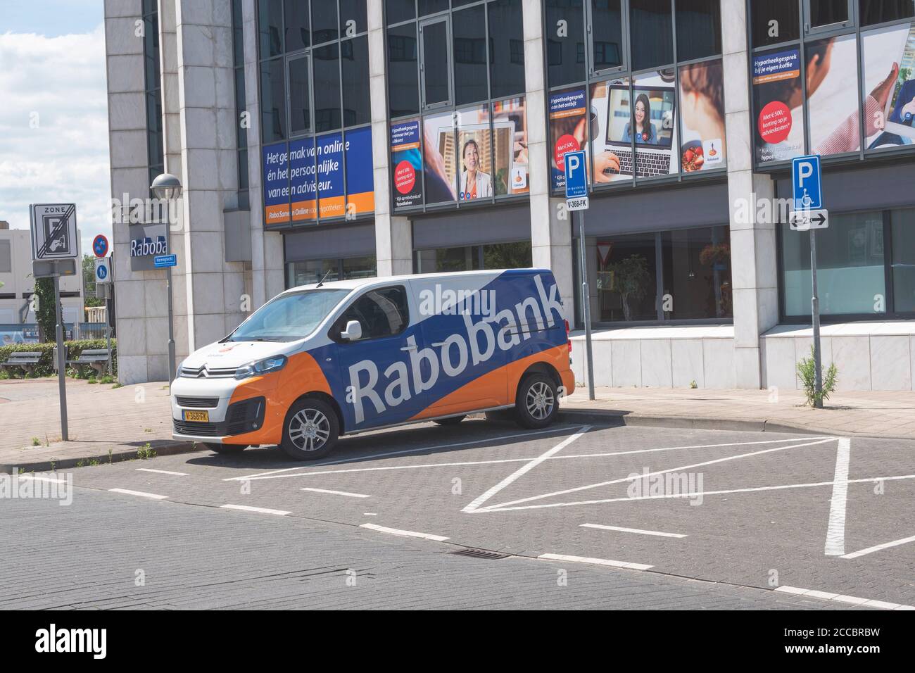 Terneuzen, the Netherlands, July 12, 2020, van painted in the colors ...