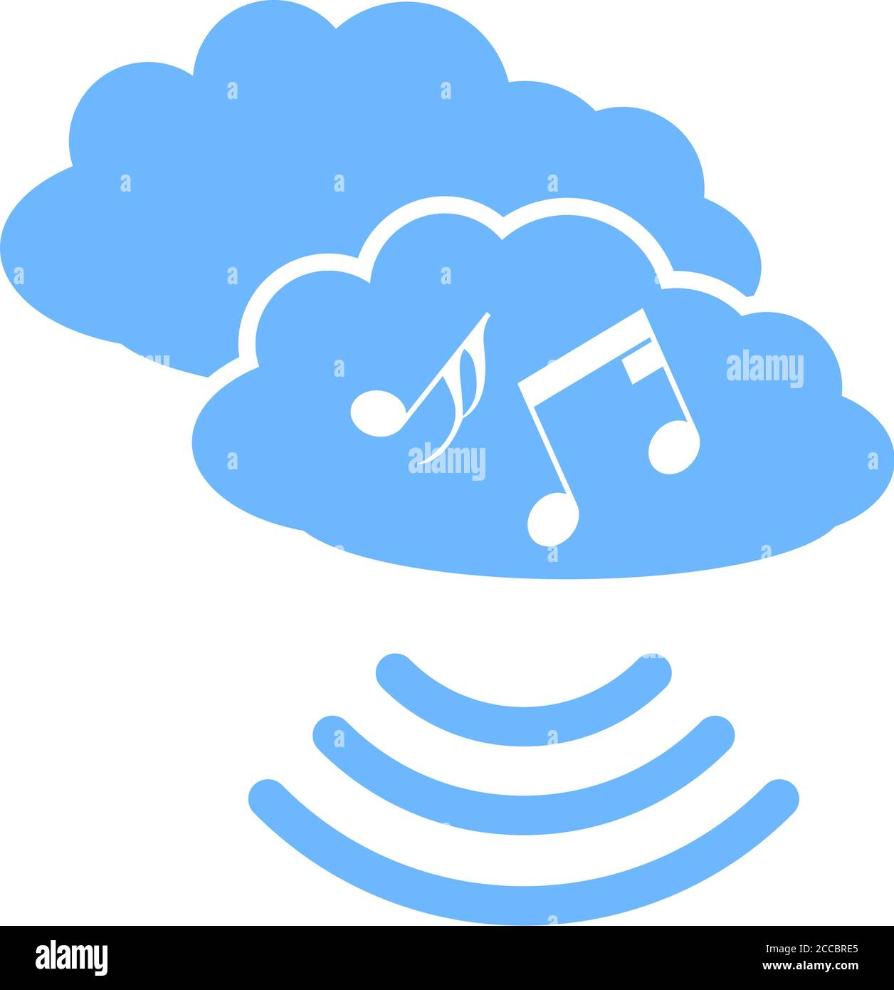 Music Cloud Icon. Flat Color Design. Vector Illustration Stock Vector ...