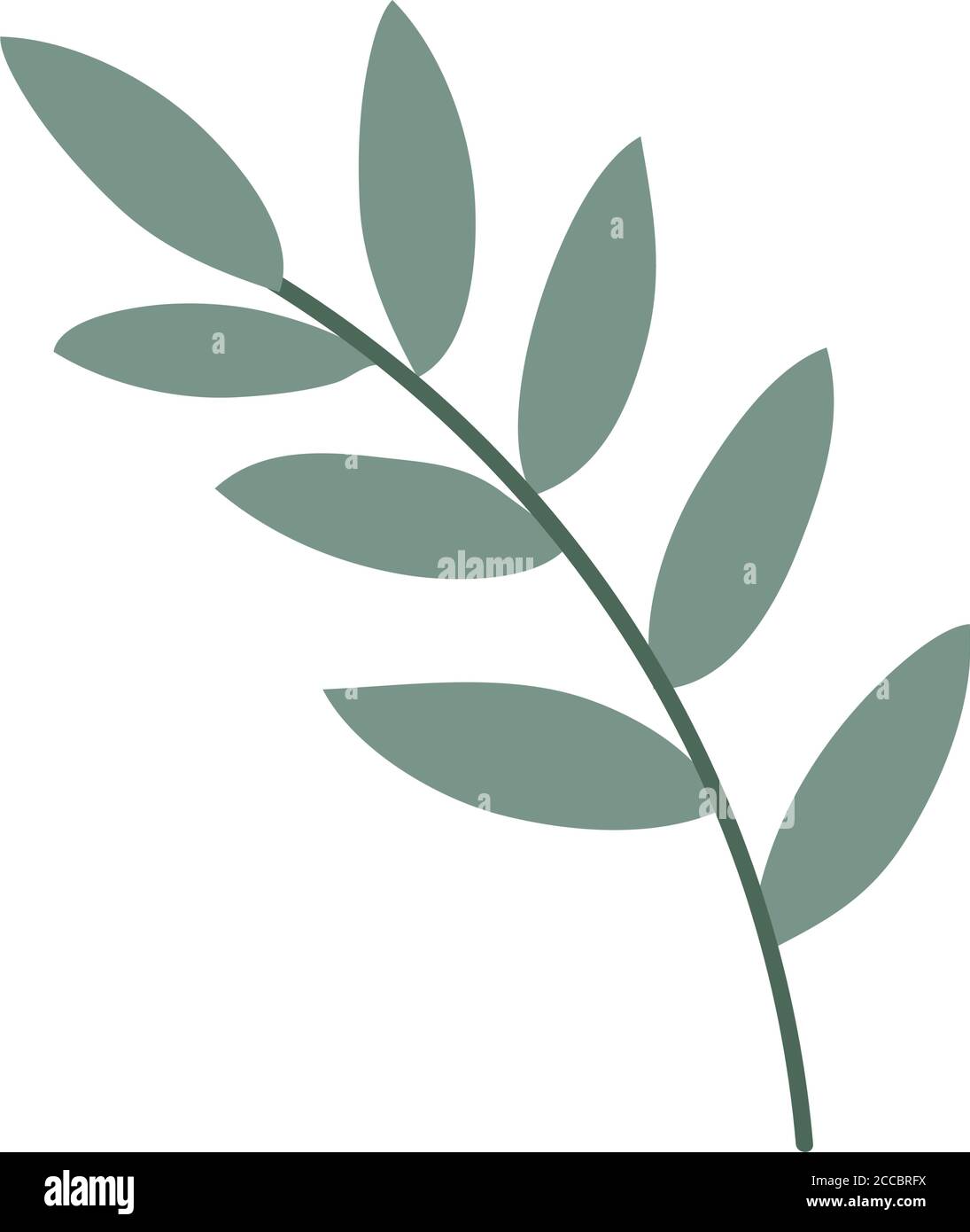 branch with leafs flat style icon vector illustration design Stock ...