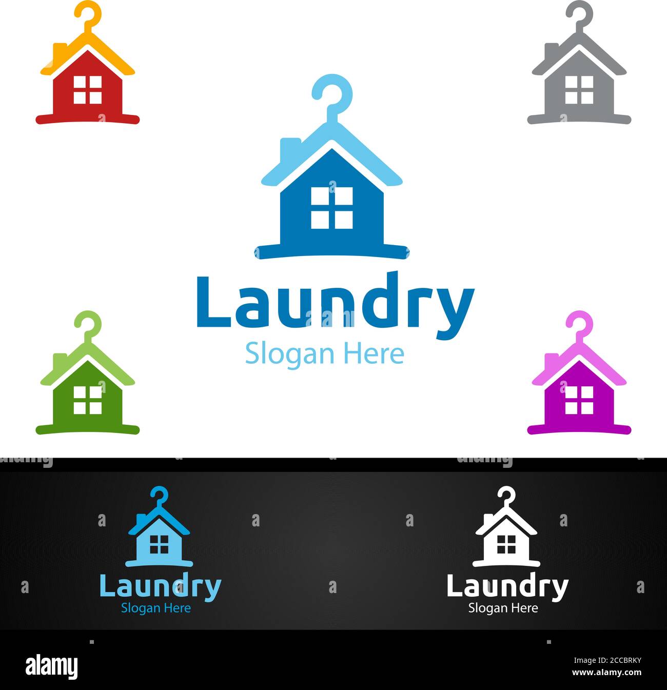 Home Laundry Dry Cleaners Logo with Clothes, Water and Washing Concept ...