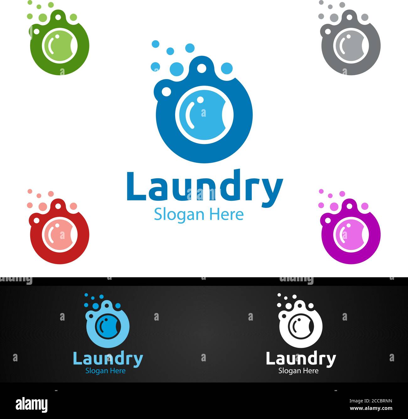 Laundry Dry Cleaners Logo with Clothes, Water and Washing Concept ...