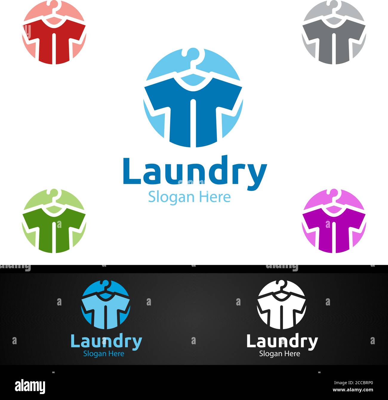 Laundry Dry Cleaners Logo with Clothes, Water and Washing Concept ...
