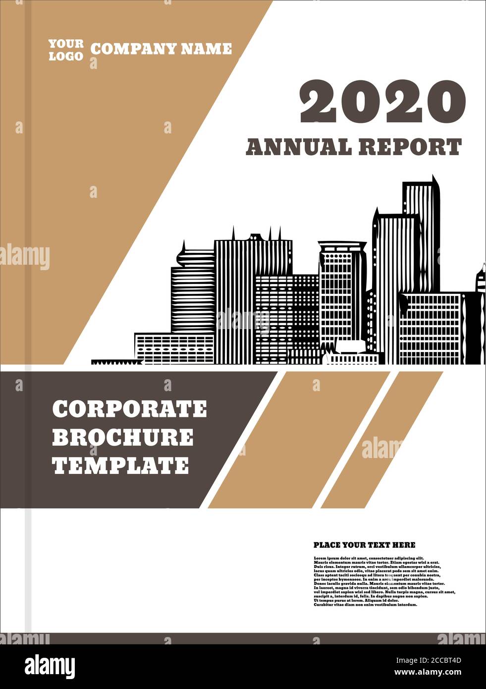 Annual report project with city silhouette in the background. Ready as ...
