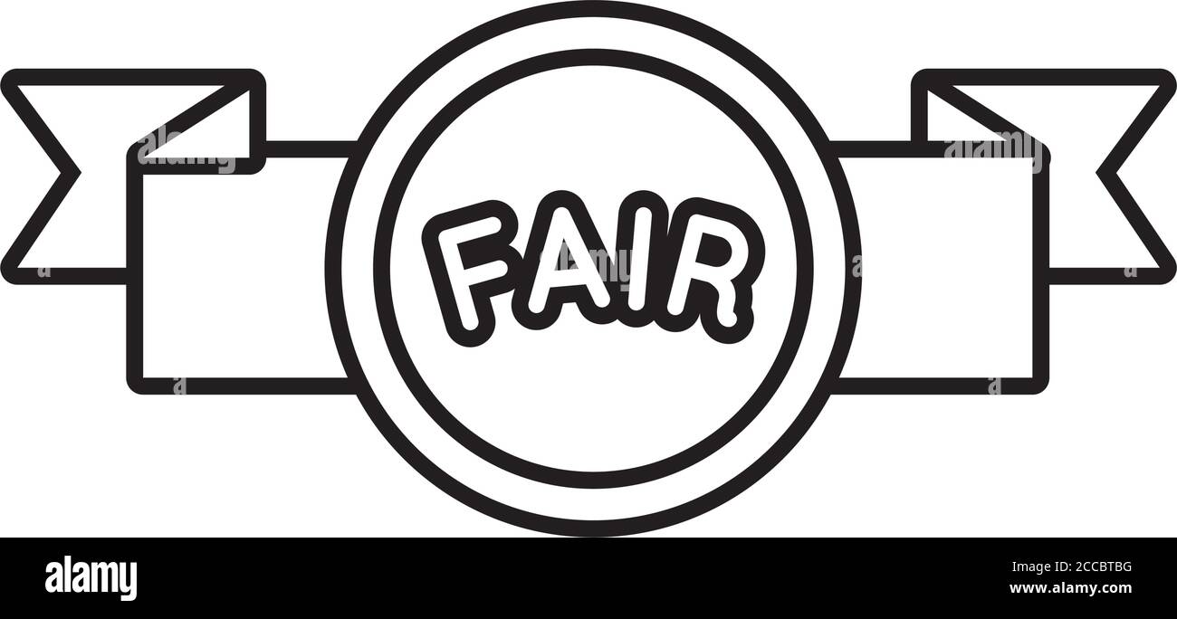 fair seal with ribbon line style icon vector illustration design Stock ...