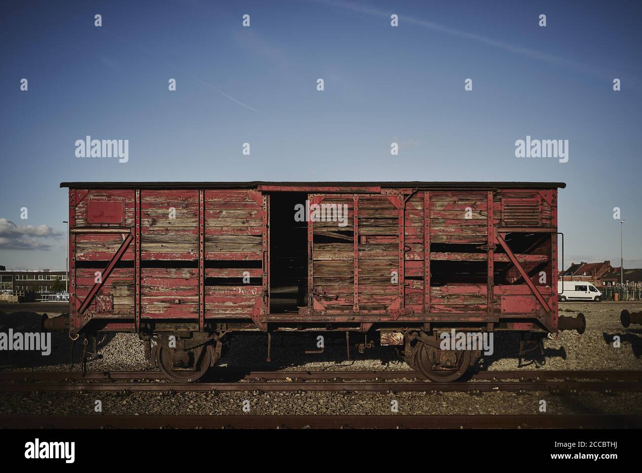 Old weathered wooden railway wagon Stock Photo - Alamy