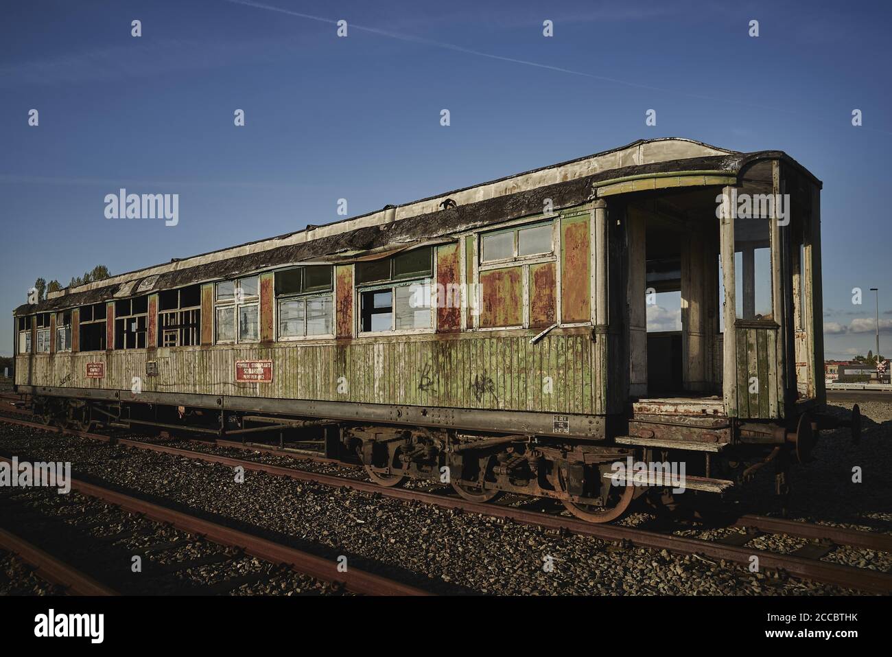Old weathered wooden train Stock Photo - Alamy
