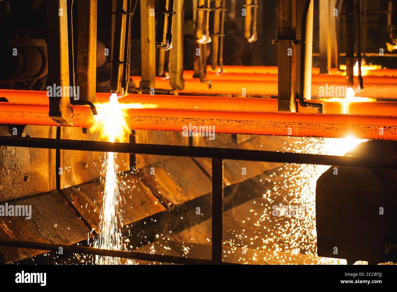 Hot billet bloom continuous casting, also called strand casting Stock ...