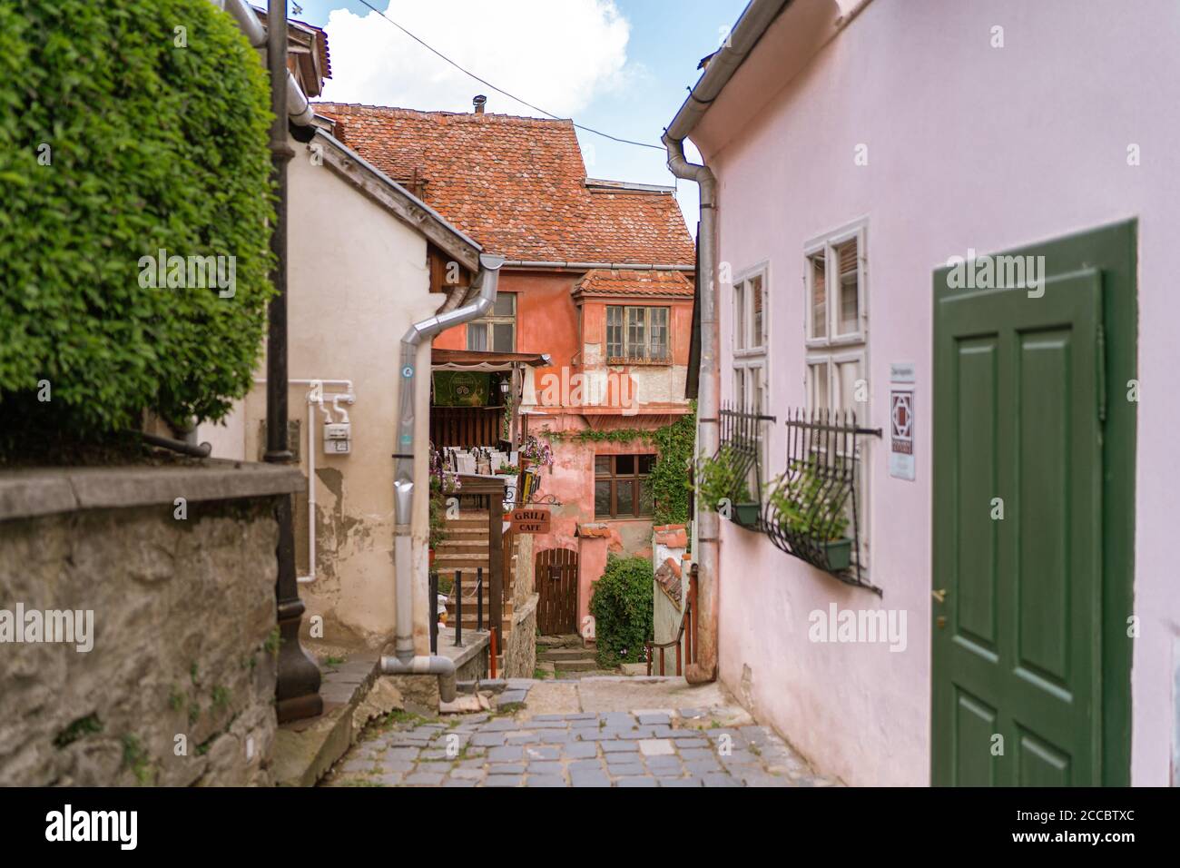 Typical cobblestone alley at a residential area Stock Photo - Alamy