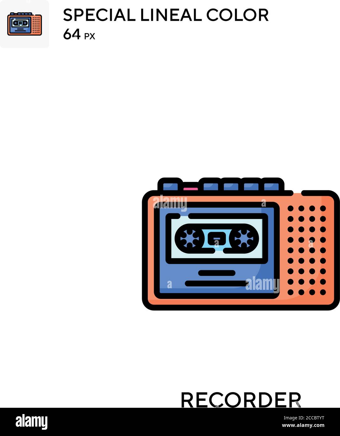 Recorder Special lineal color icon. Illustration symbol design template ...