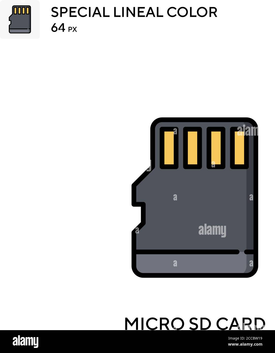 Micro sd card Special lineal color icon. Illustration symbol design ...