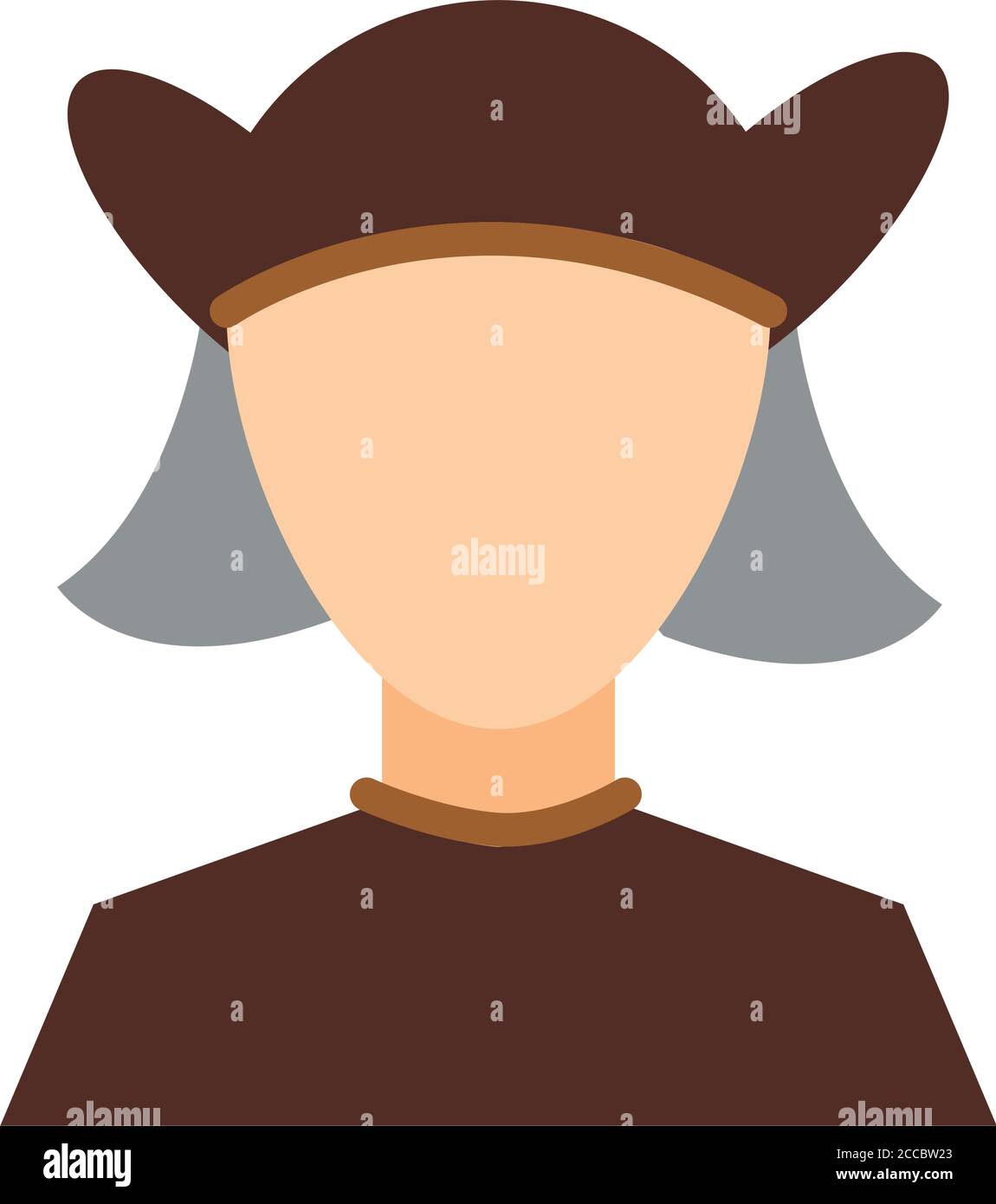 Christopher Columbus character flat style icon vector illustration ...