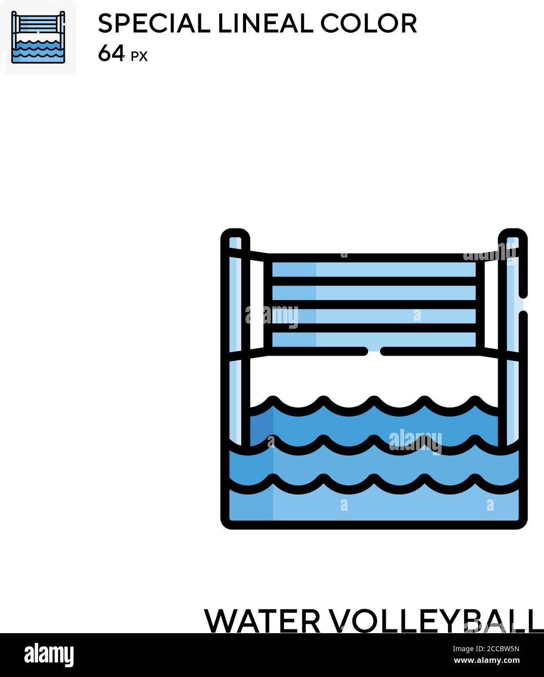 Water volleyball Special lineal color icon. Illustration symbol design ...