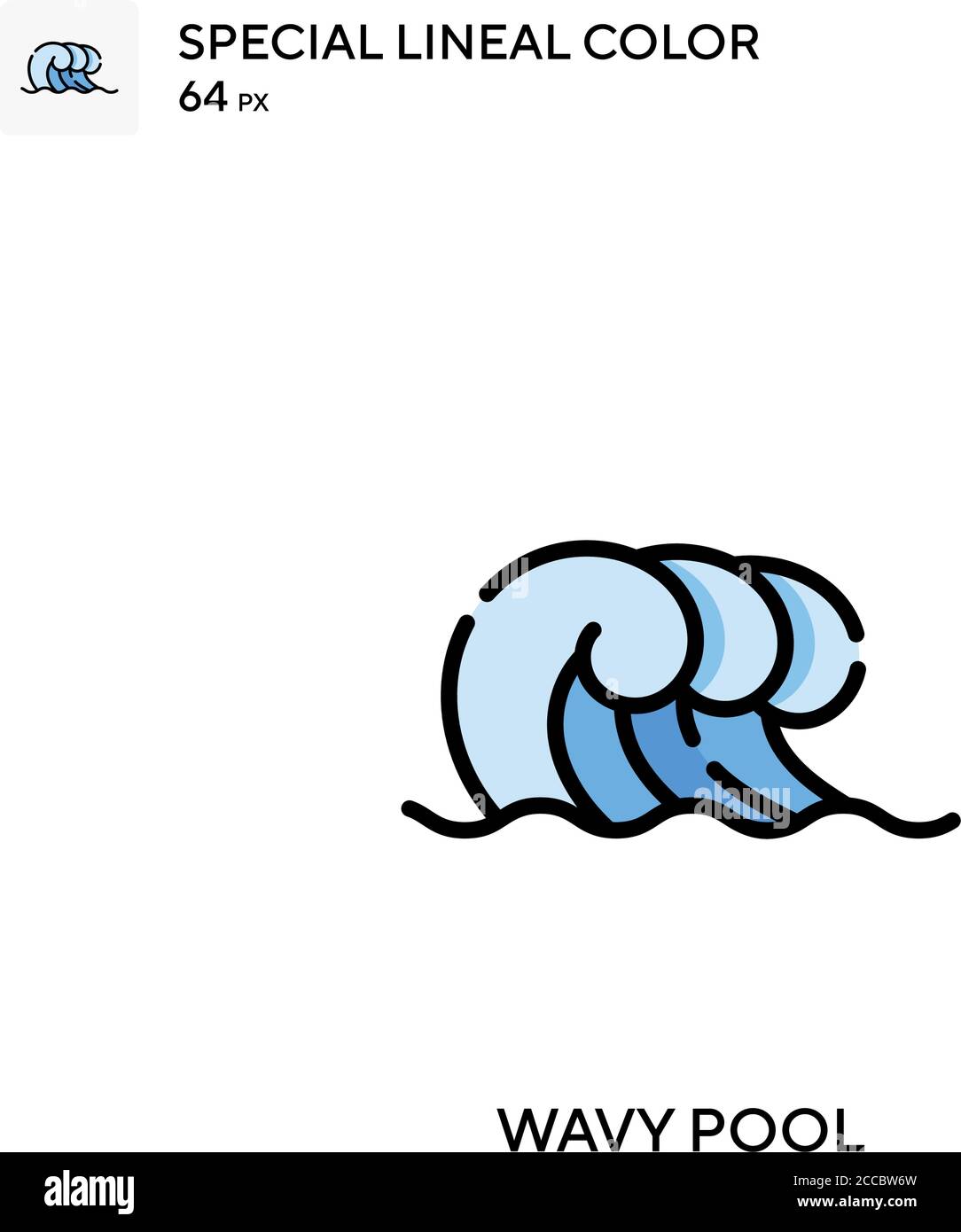 Wavy pool Special lineal color icon. Illustration symbol design ...