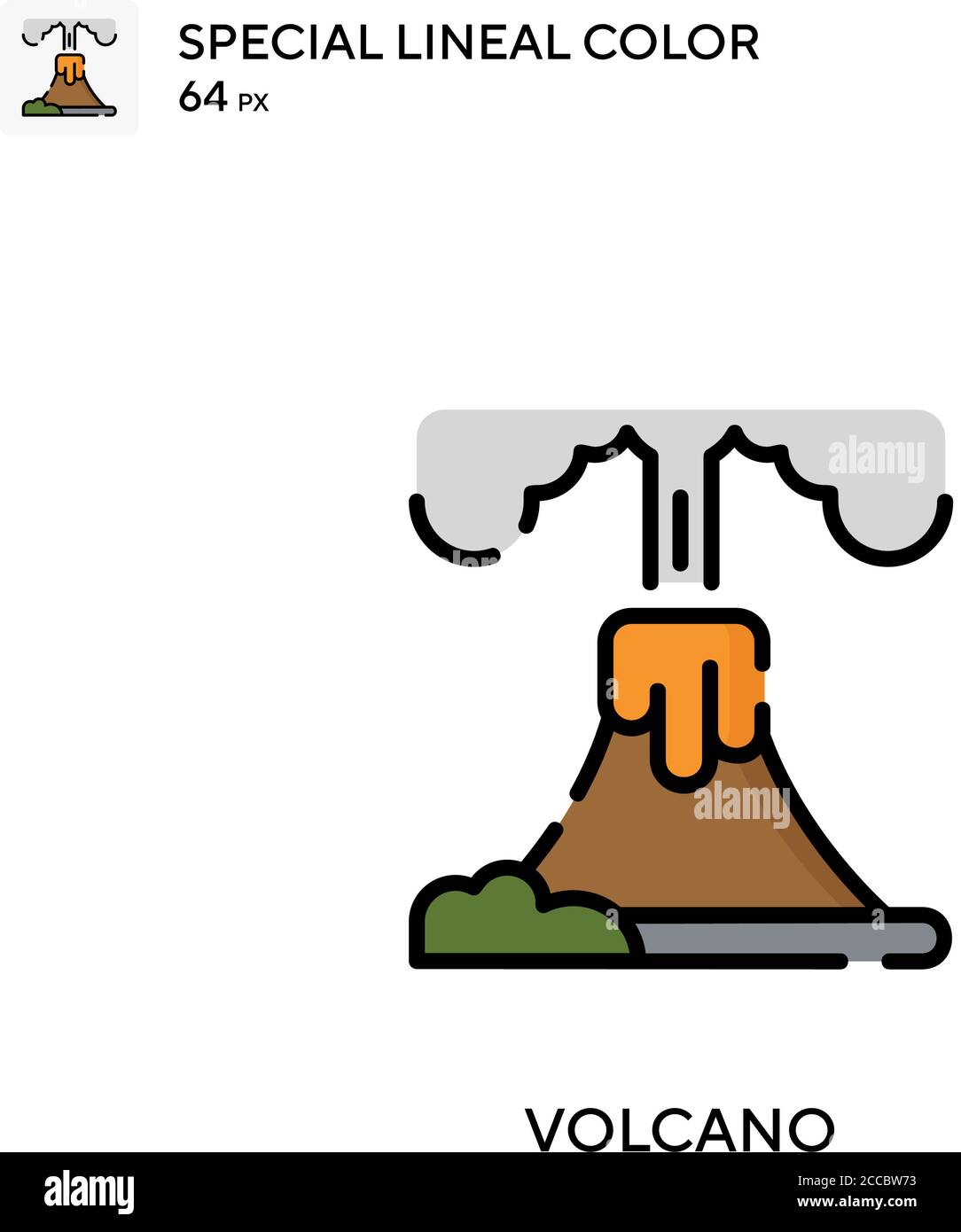 Volcano Special lineal color icon. Illustration symbol design template ...