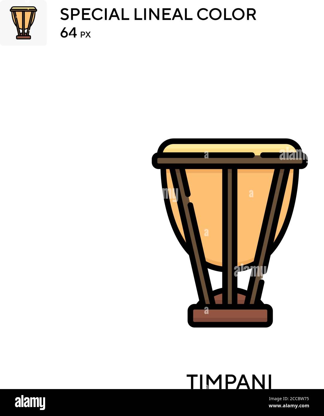 Timpani Special lineal color icon. Illustration symbol design template ...
