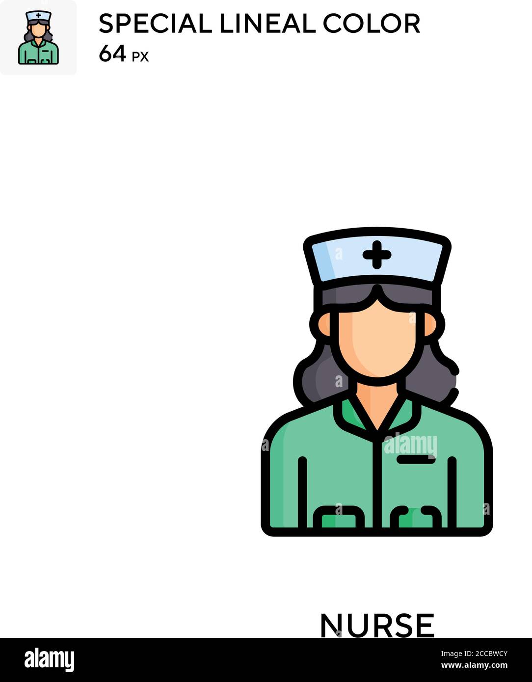 Nurse Special lineal color icon. Illustration symbol design template ...