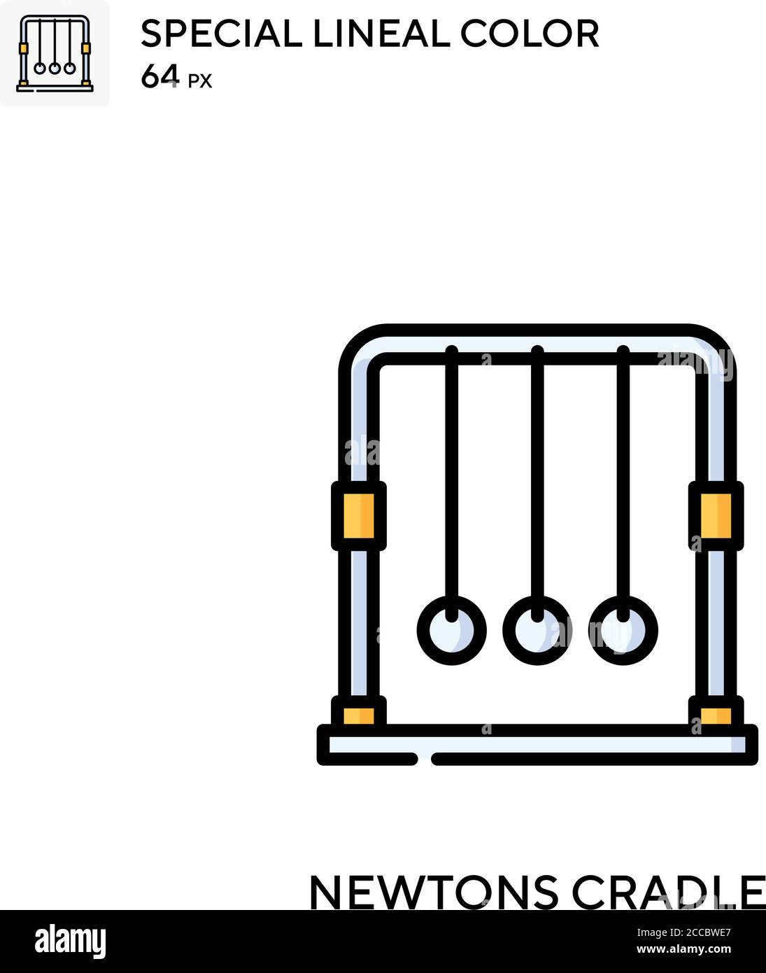Newtons cradle Special lineal color icon. Illustration symbol design template for web mobile UI ...
