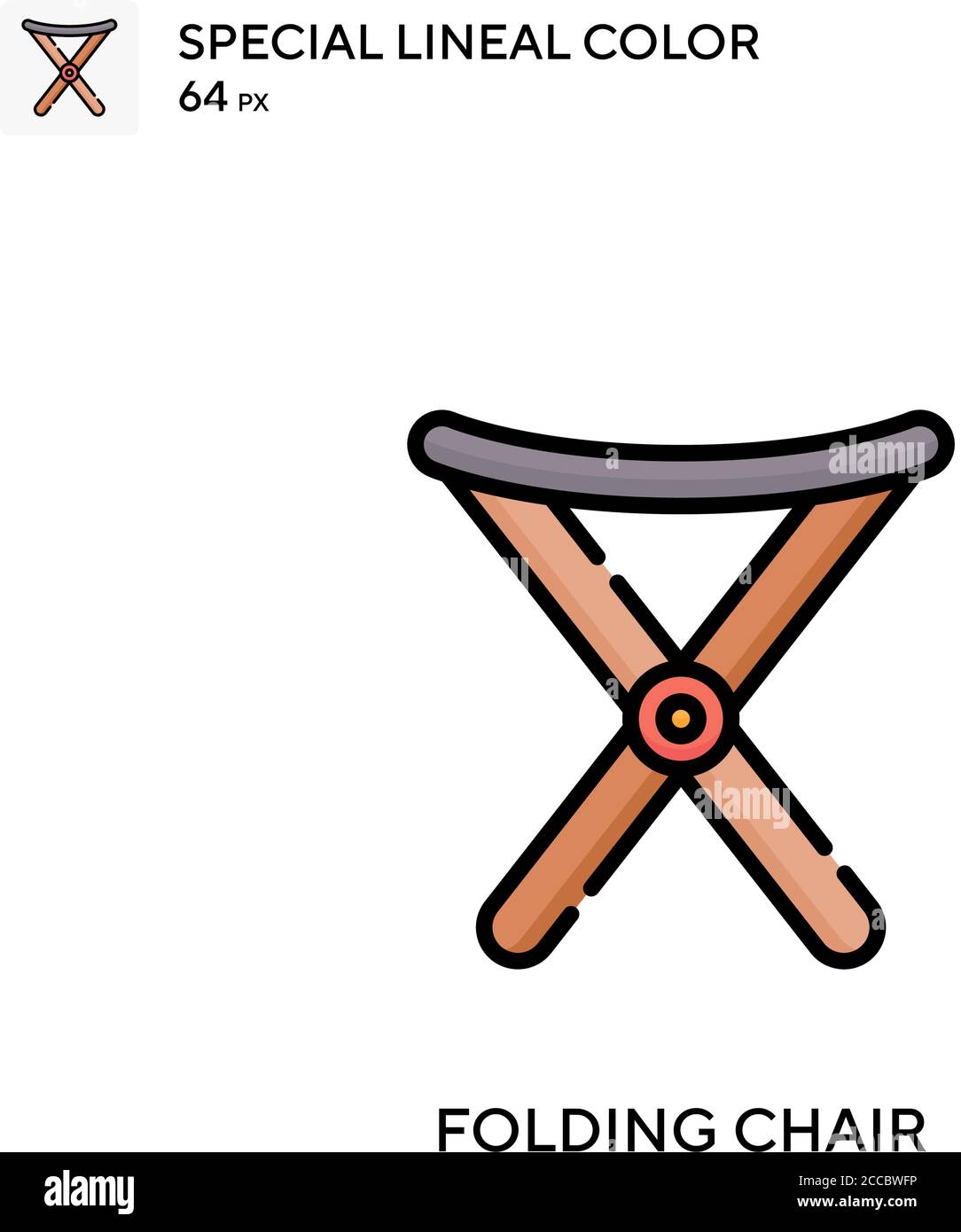 Folding chair Special lineal color icon. Illustration symbol design ...