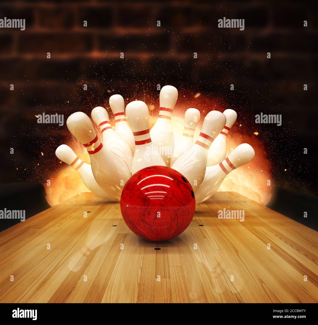 Bowling ball rolling down hi-res stock photography and images - Alamy