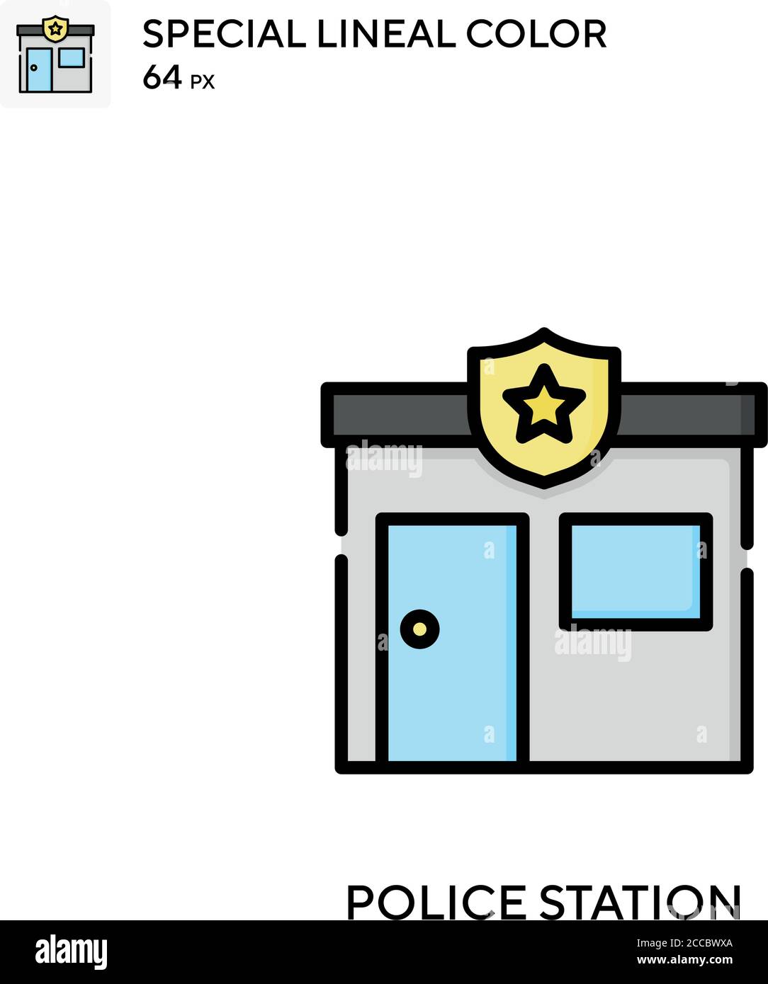 Police station Special lineal color icon. Illustration symbol design ...