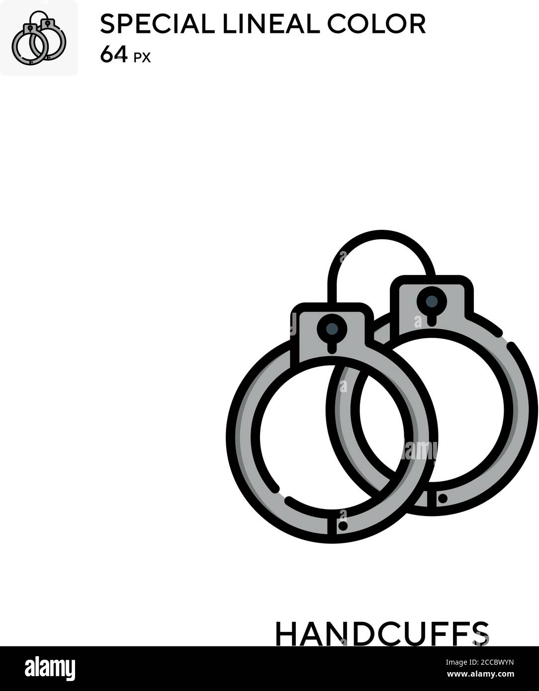 Handcuffs Special lineal color icon. Illustration symbol design ...