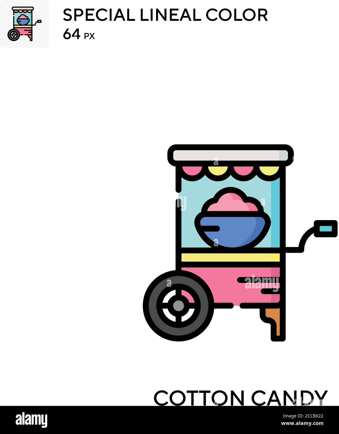 Cotton candy Special lineal color icon. Illustration symbol design ...
