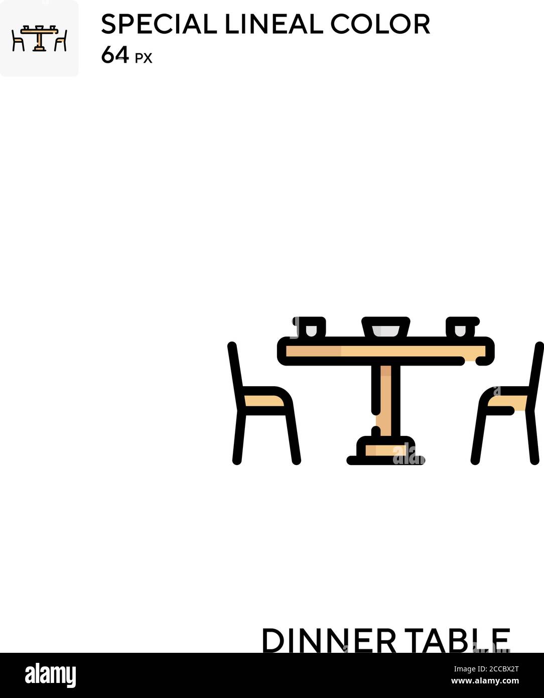 Dinner table Special lineal color icon. Illustration symbol design ...