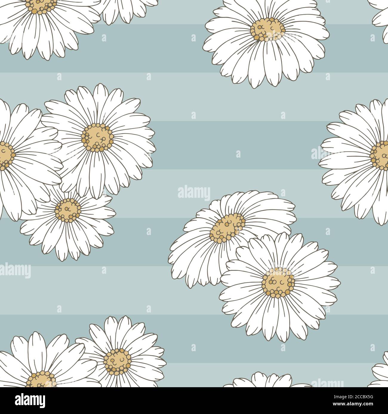 Chamomile flower graphic color seamless pattern background sketch ...