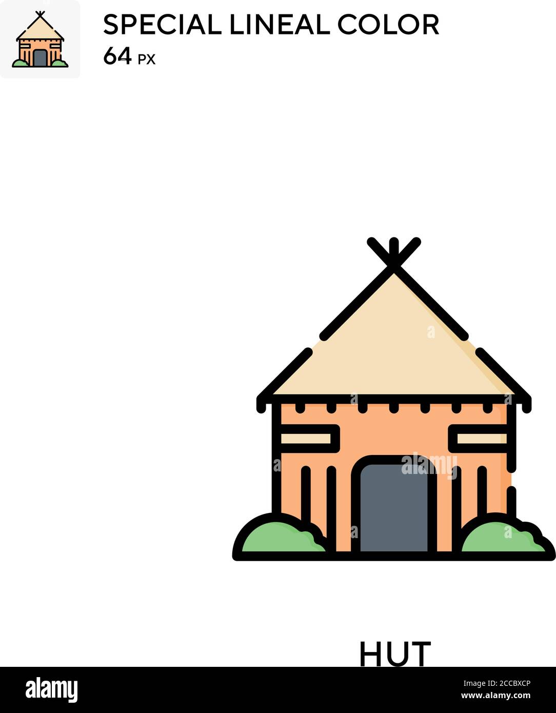 Hut Special lineal color icon. Illustration symbol design template for ...