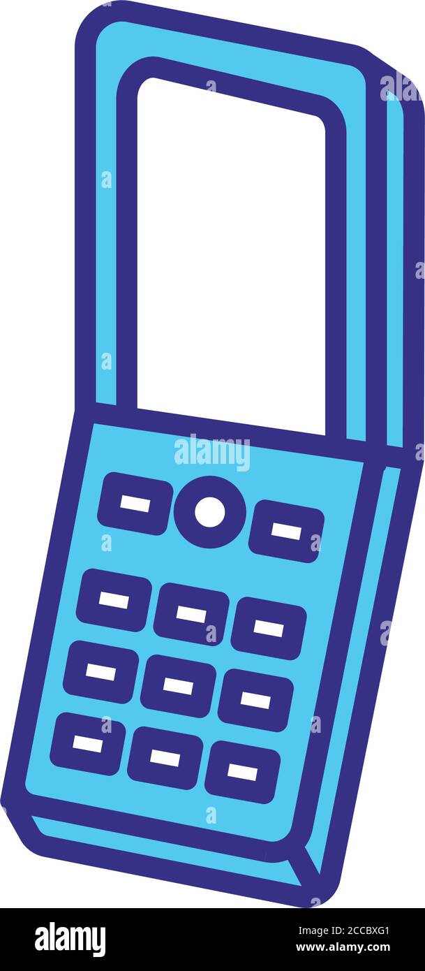 retro cellphone device line and fill style vector illustration design Stock Vector Image & Art ...