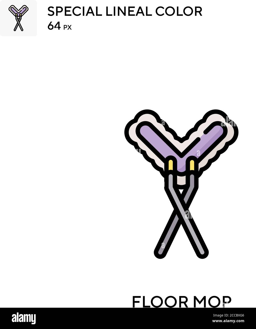 Floor mop Special lineal color icon. Illustration symbol design ...