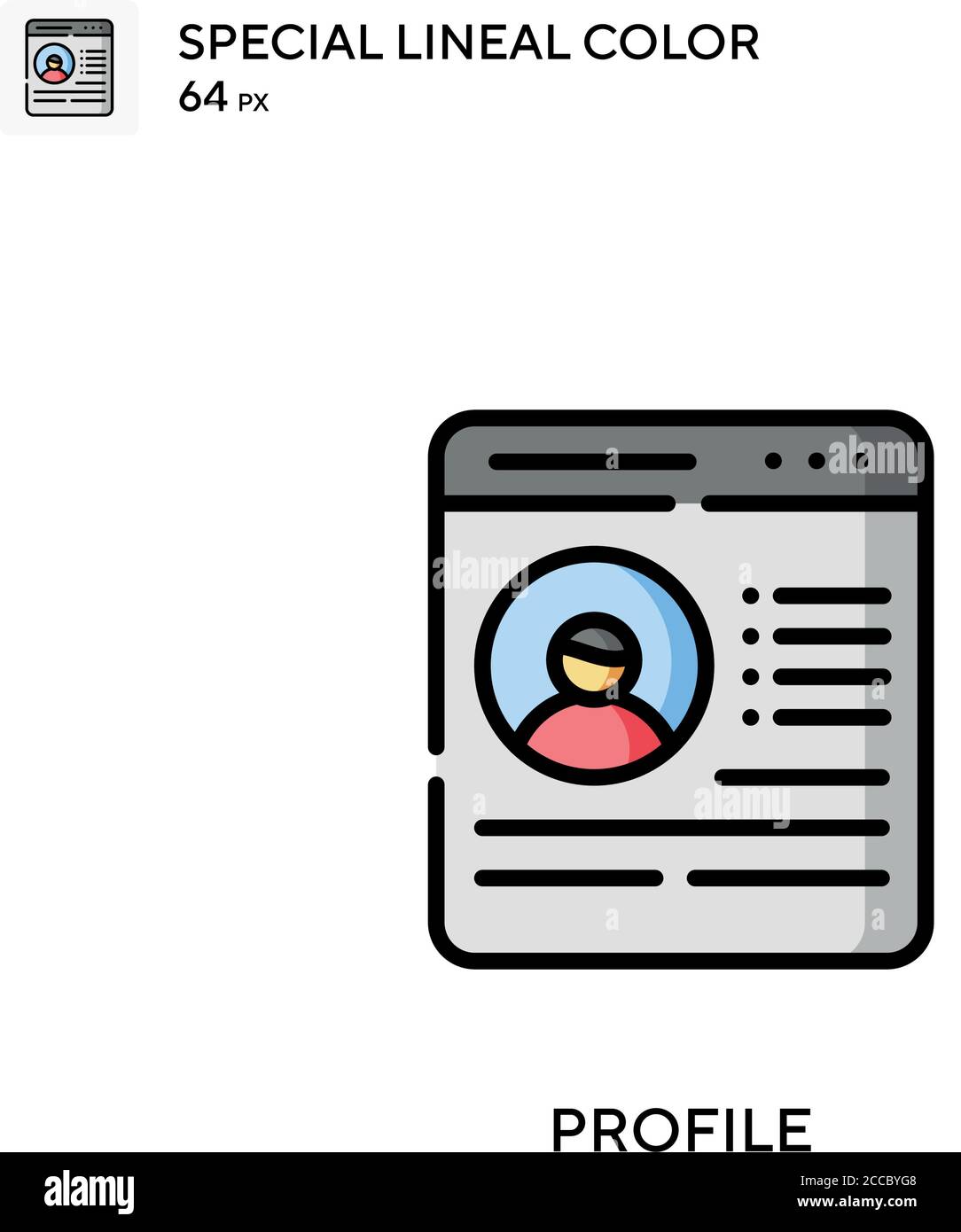 Profile Special lineal color icon. Illustration symbol design template ...