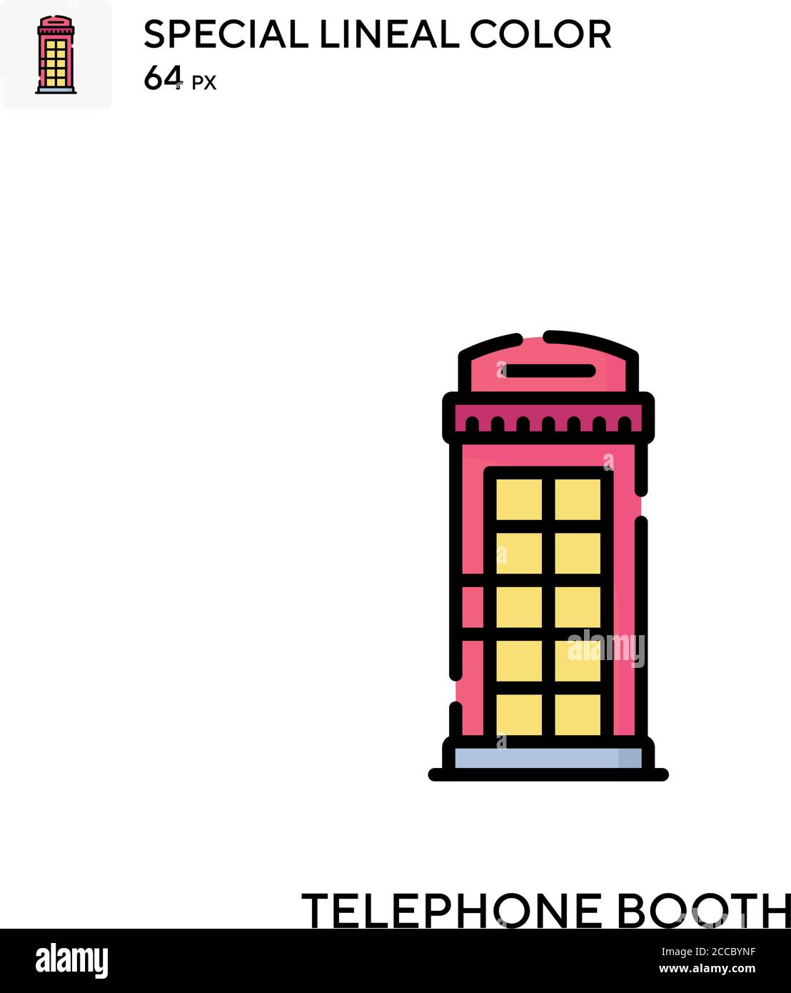 Telephone booth Special lineal color icon. Illustration symbol design ...