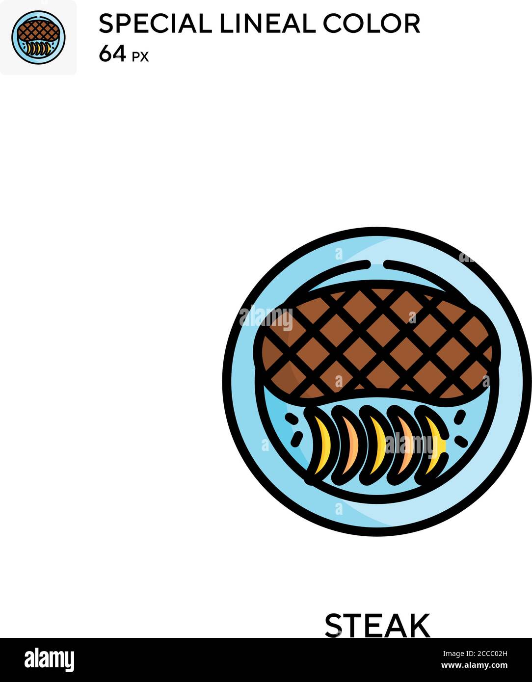 Steak Special lineal color icon. Illustration symbol design template ...