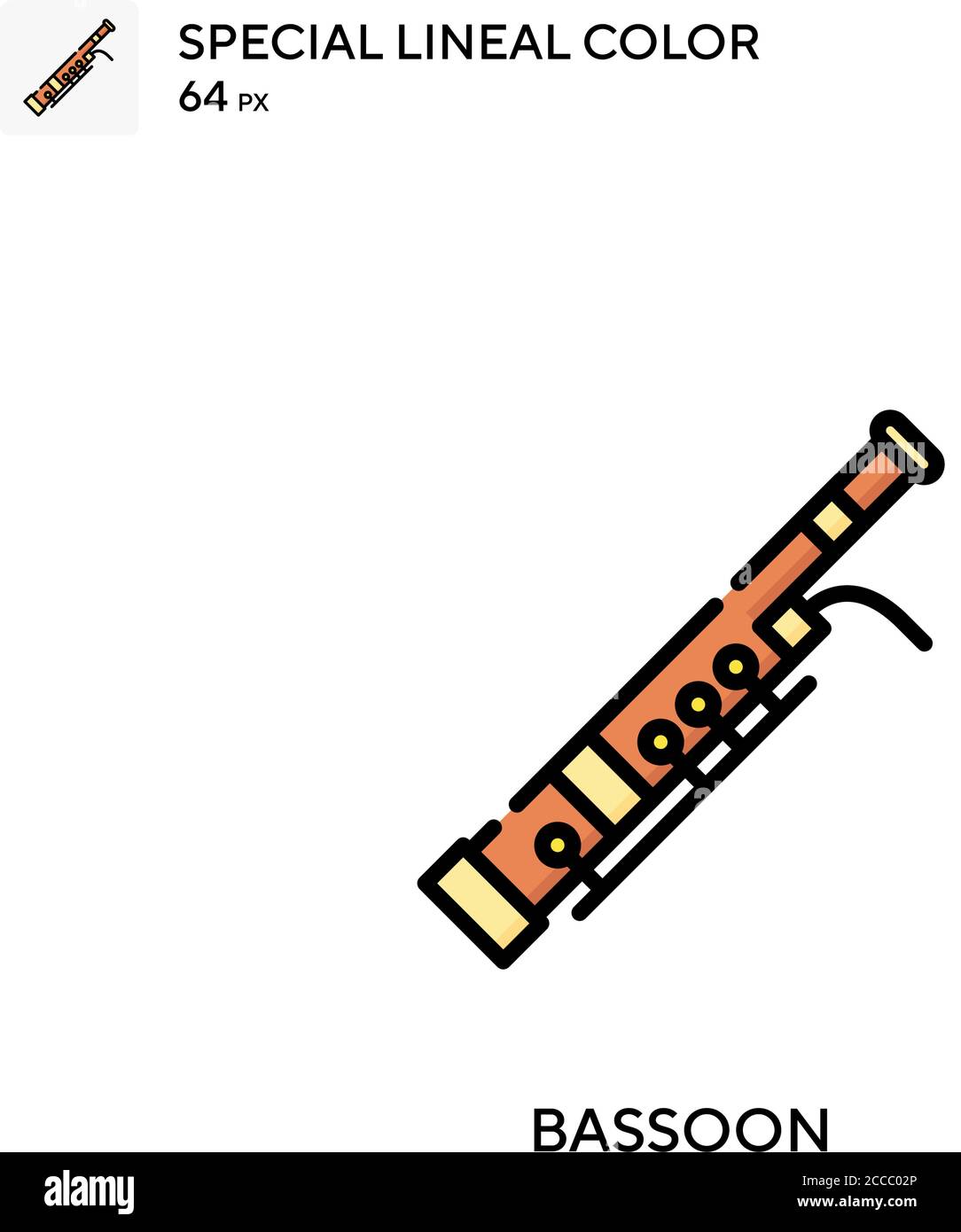 Bassoon Special lineal color icon. Illustration symbol design template ...