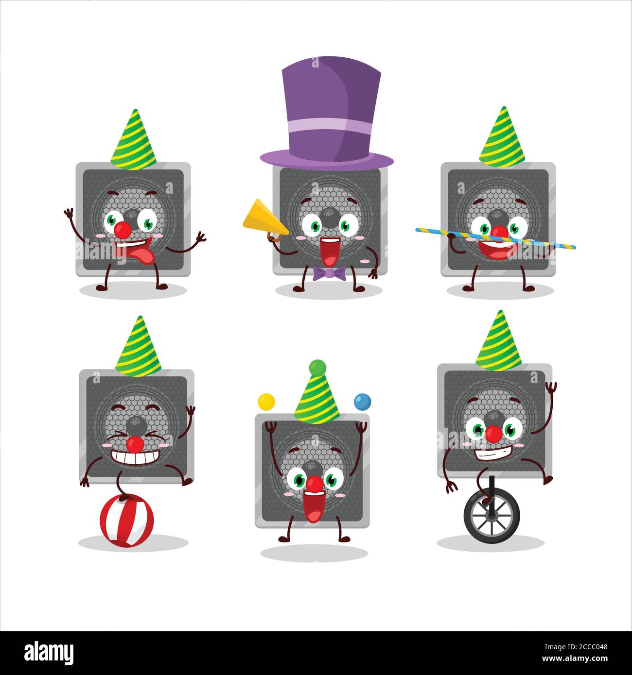 Cartoon character of music speaker with various circus shows Stock ...