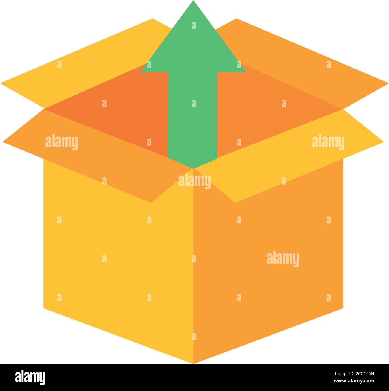 box carton with arrow up delivery service line and fill style icon ...
