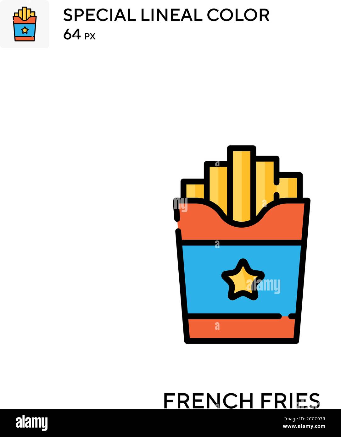 French fries Special lineal color icon. Illustration symbol design ...