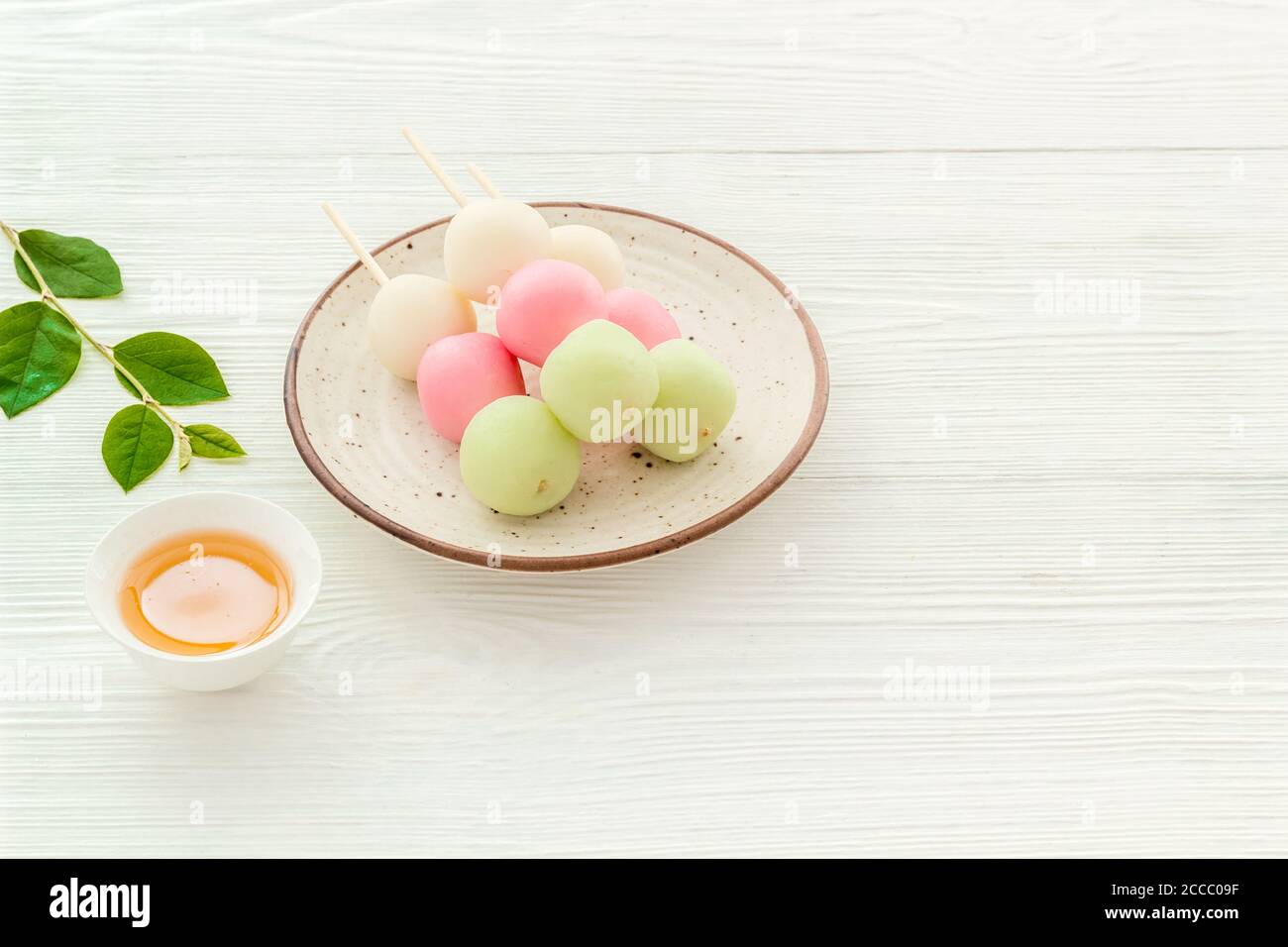 Asian cooking background - traditional sweets Dango, dumpling rice cake ...