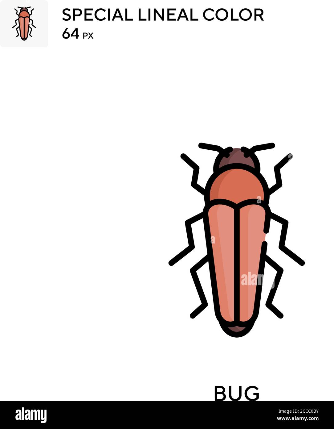 Bug Special lineal color icon. Illustration symbol design template for ...