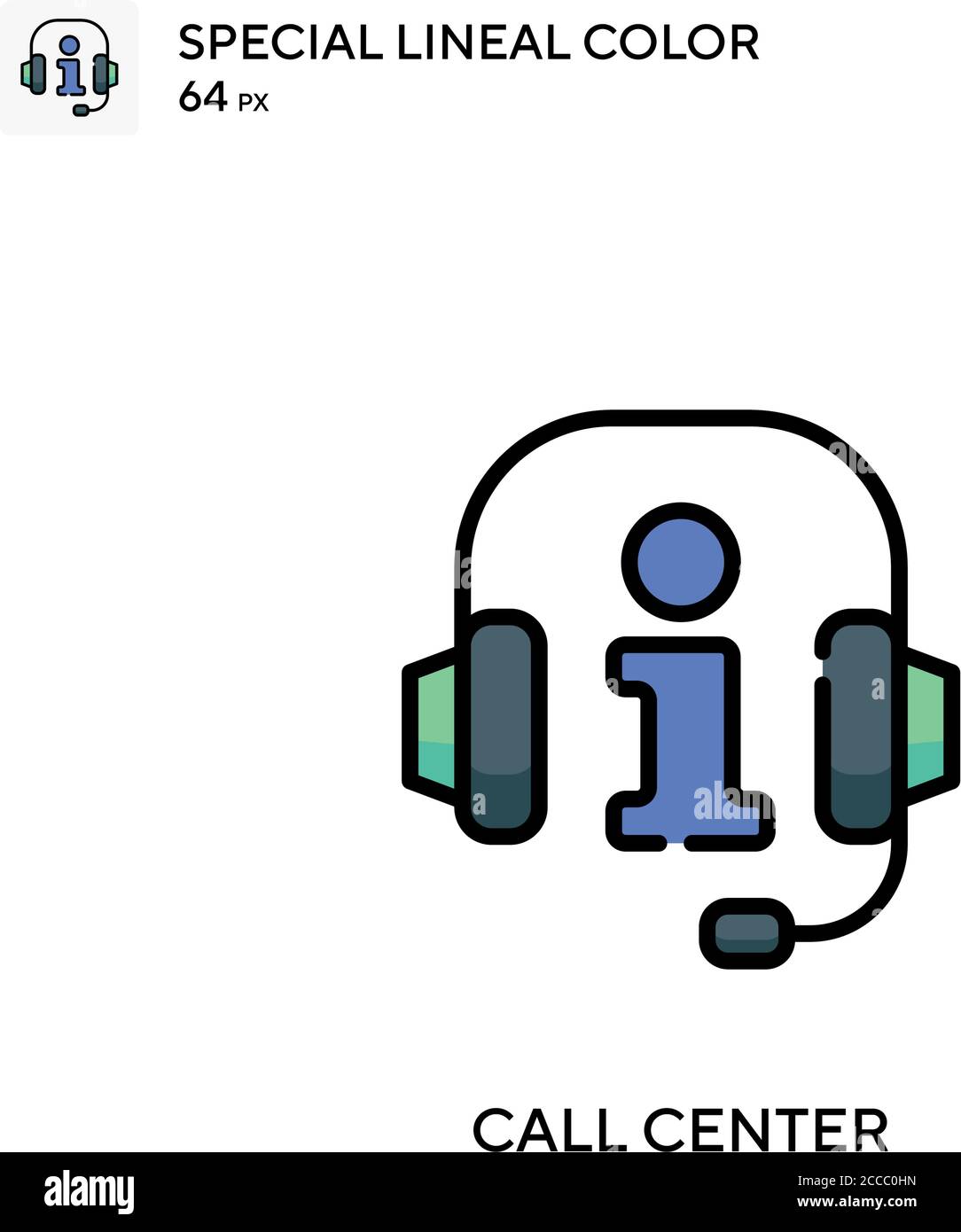 Call center Special lineal color icon. Illustration symbol design ...