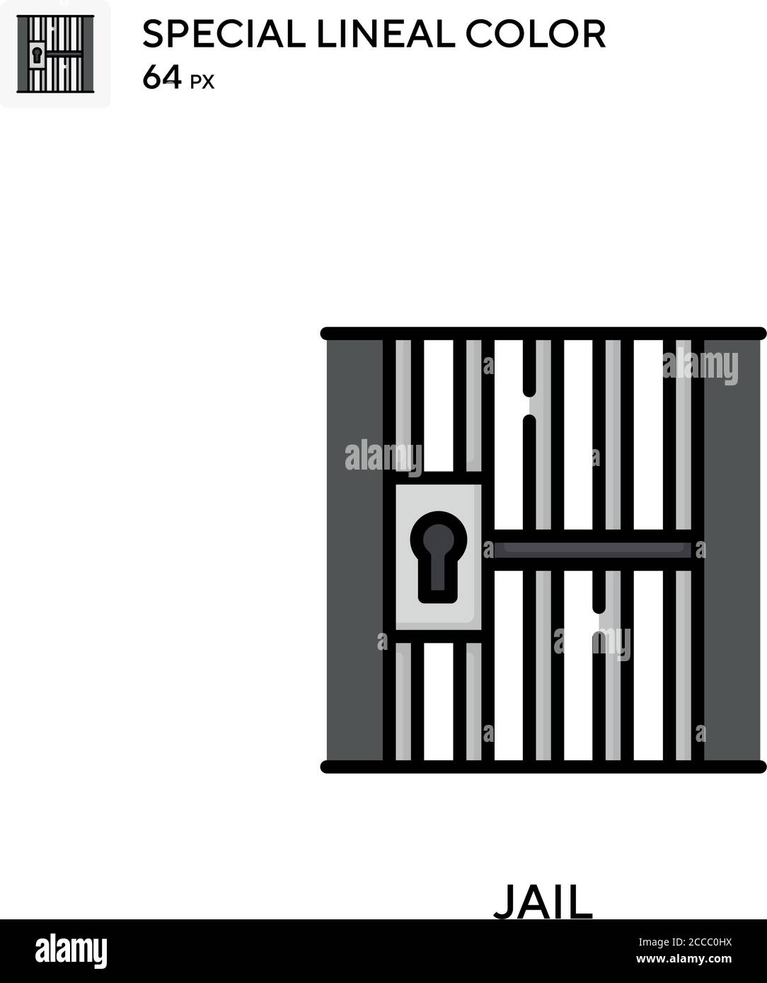 Jail Special lineal color icon. Illustration symbol design template for ...