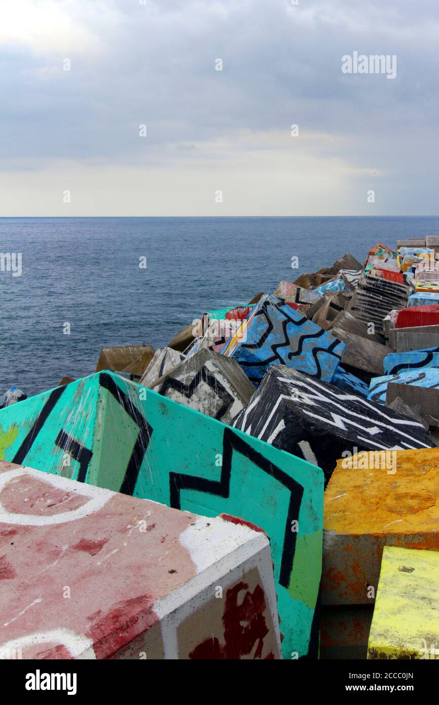 Graffiti on natural rocks hi-res stock photography and images - Alamy